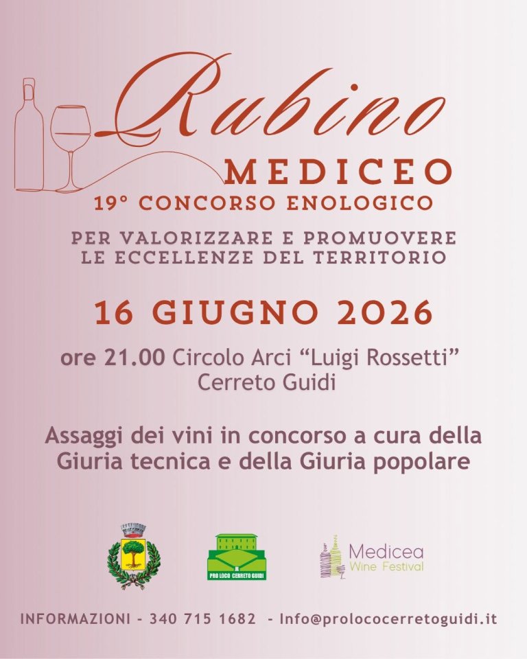 Rubino Mediceo, 27 aziende e oltre 80 etichette in concorso: il 16 ...